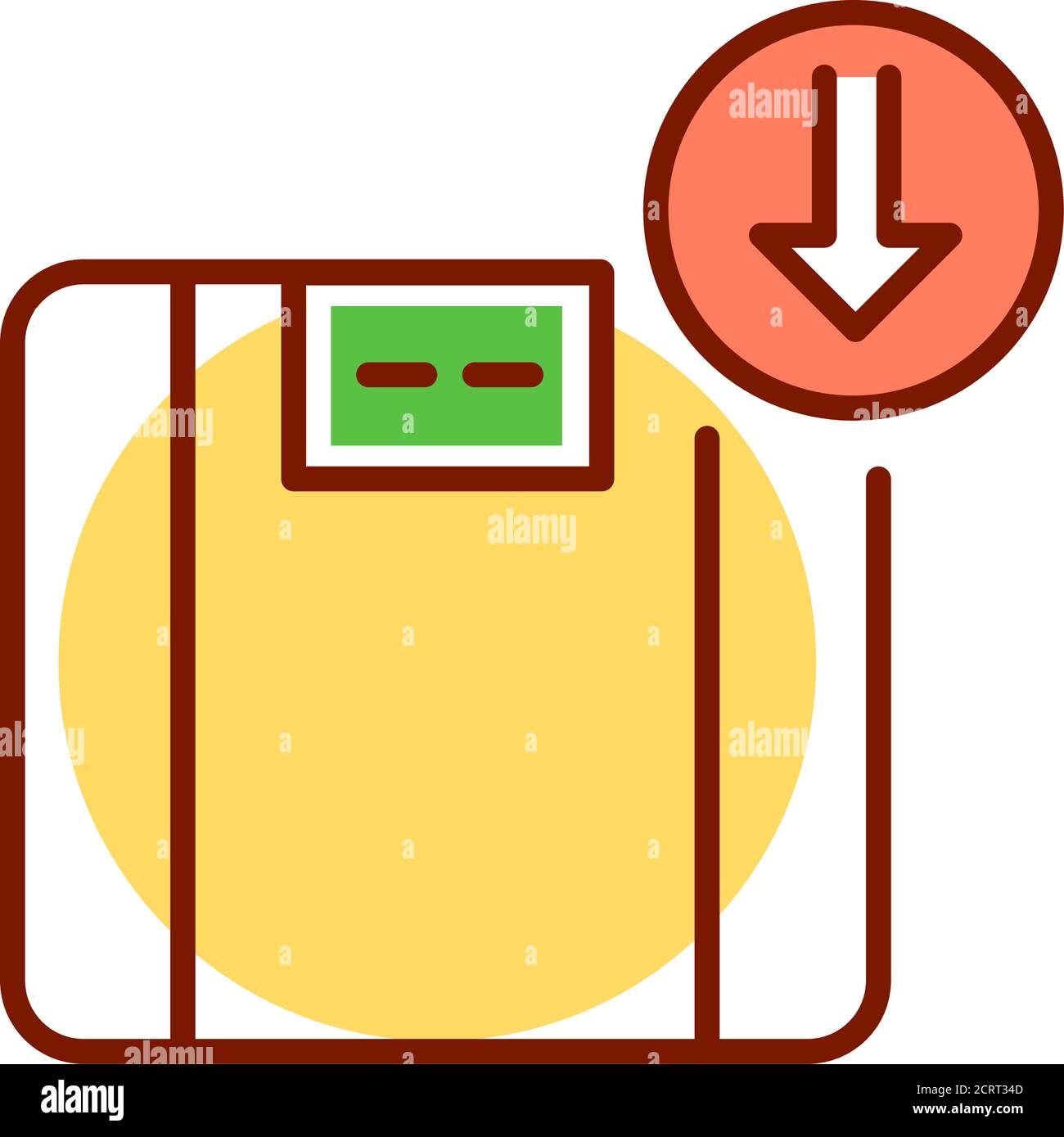 Weight loss color line icon. Refers to a reduction of the total body ...