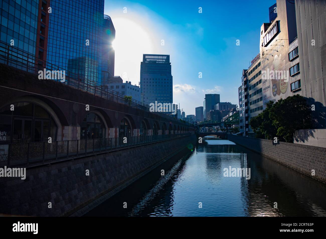 The river at Mansei bridge in Tokyo wide shot Stock Photo - Alamy