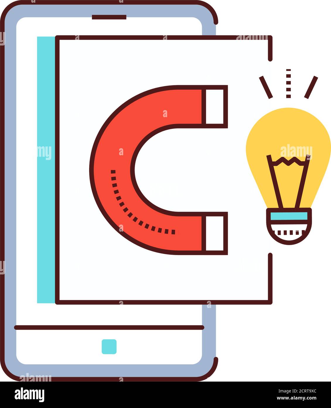 Gathering ideas color line icon. Search and analysis of information in ...