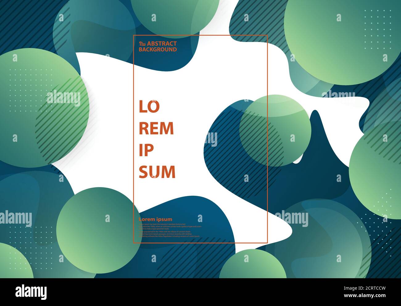 Abstract fluid shape design with geometric pattern of gradient green ...