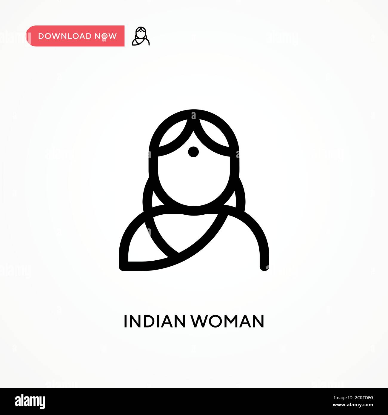 Indian woman Simple vector icon. Modern, simple flat vector ...