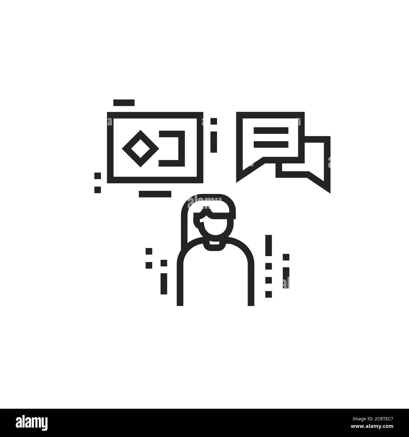 Brand promotion and advertising black line icon. Influencer marketing ...