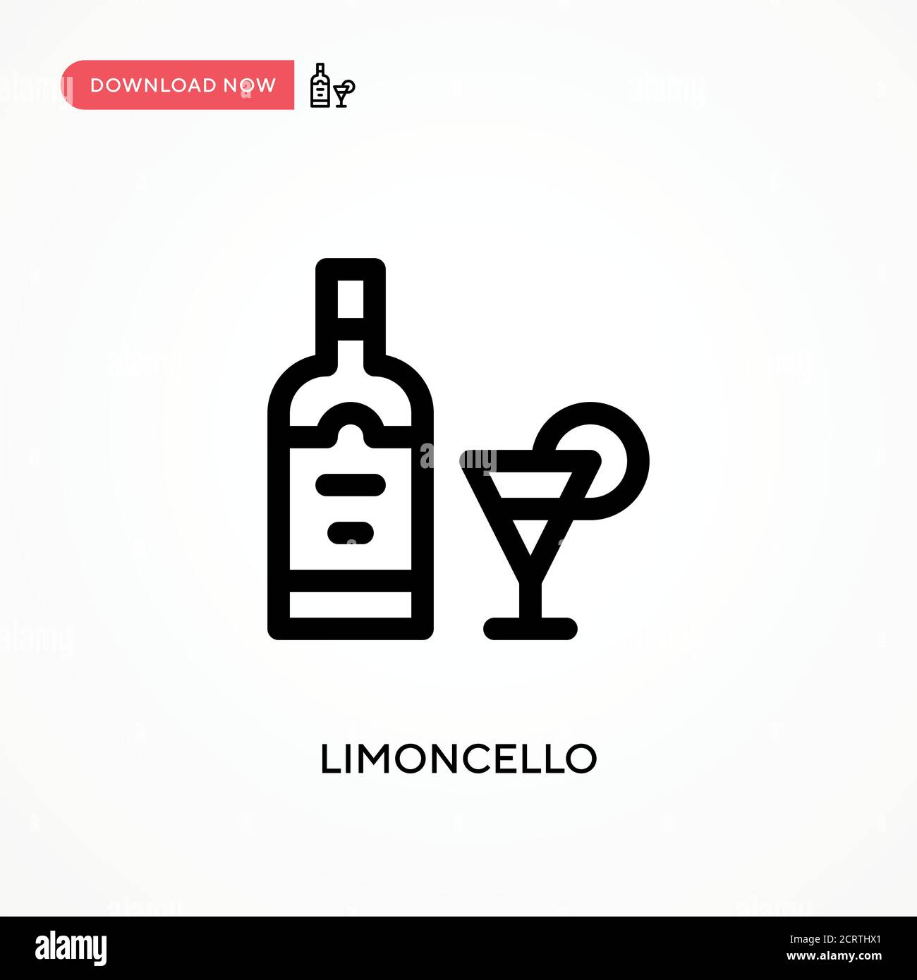 Limoncello Simple vector icon. Modern, simple flat vector illustration for web site or mobile ...