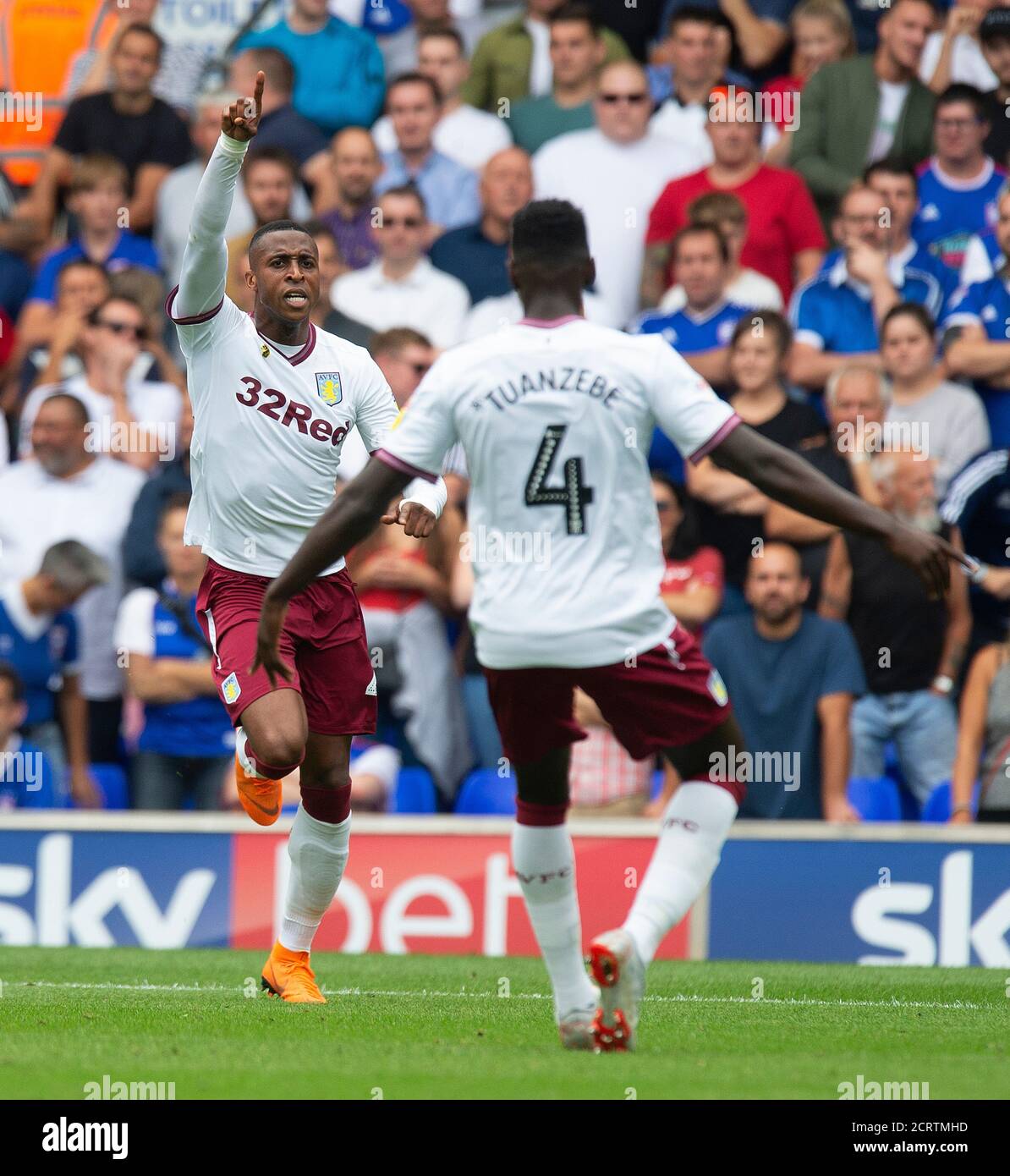 Aston Villa's Jonathan Kodjia celebrates scoring his goal PHOTO CREDIT ...