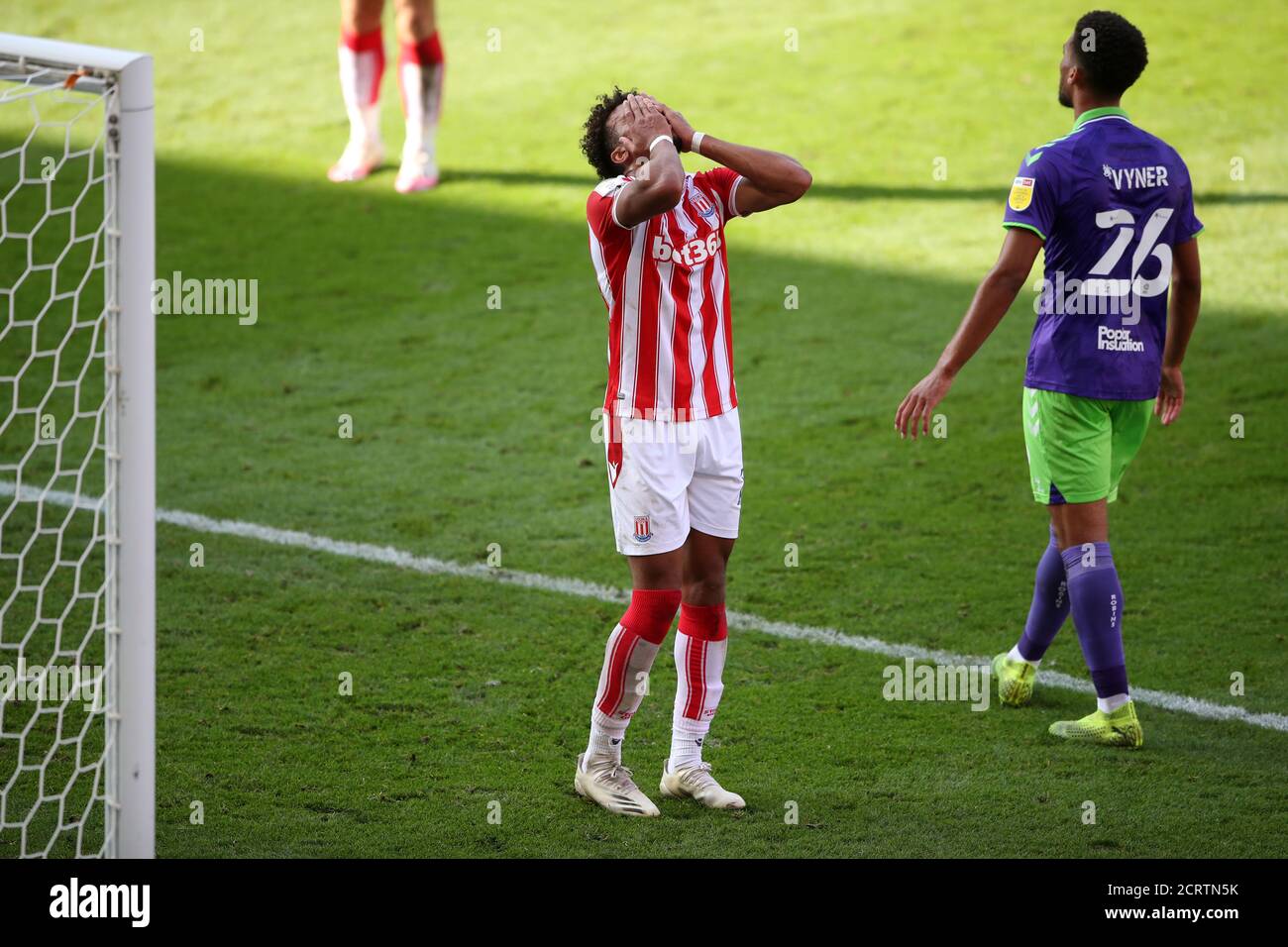 Stoke City's Jacob Brown looks dejected during the Sky Bet Championship ...