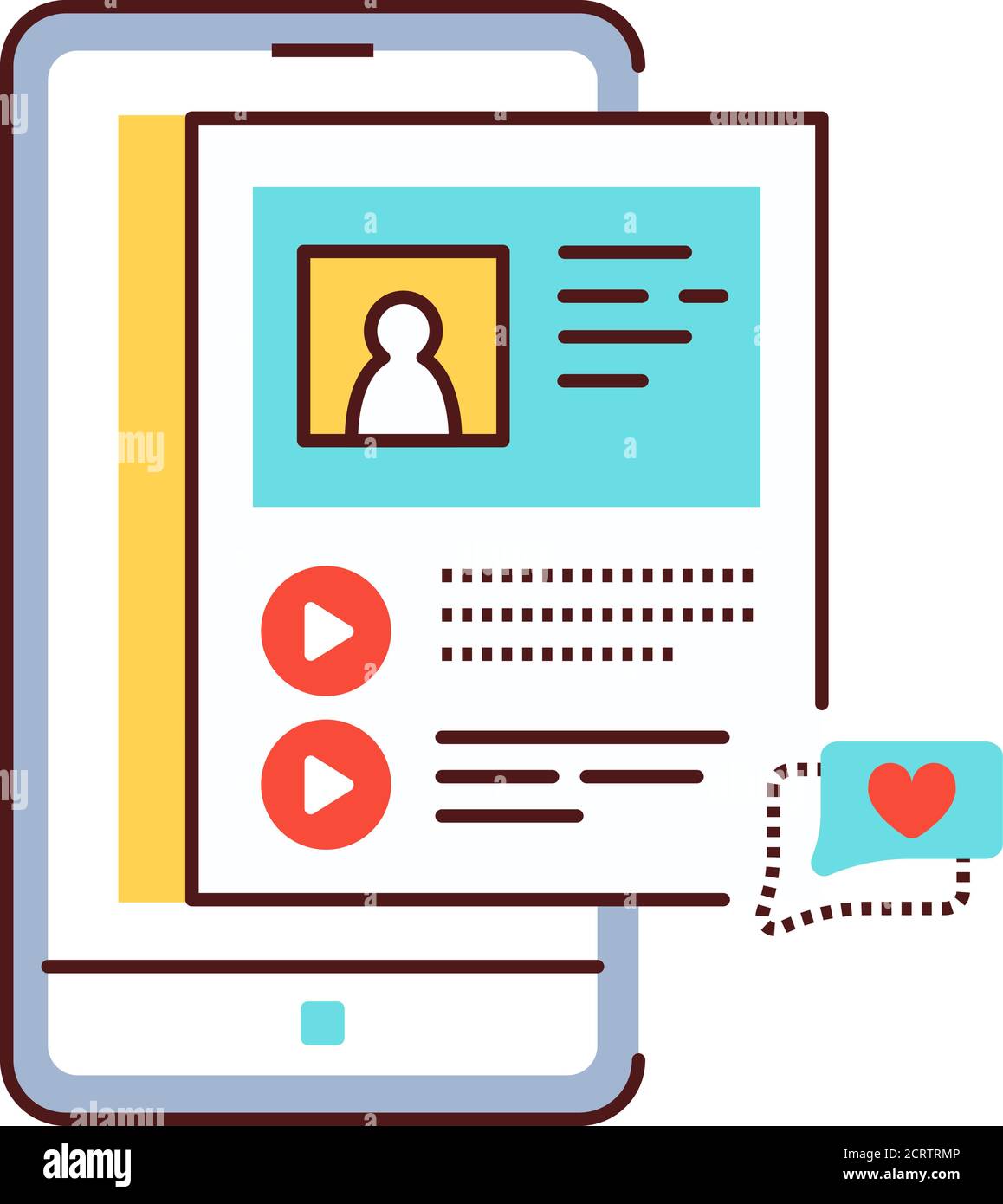 Content promotion color line icon. Social media information sign. Blog ...