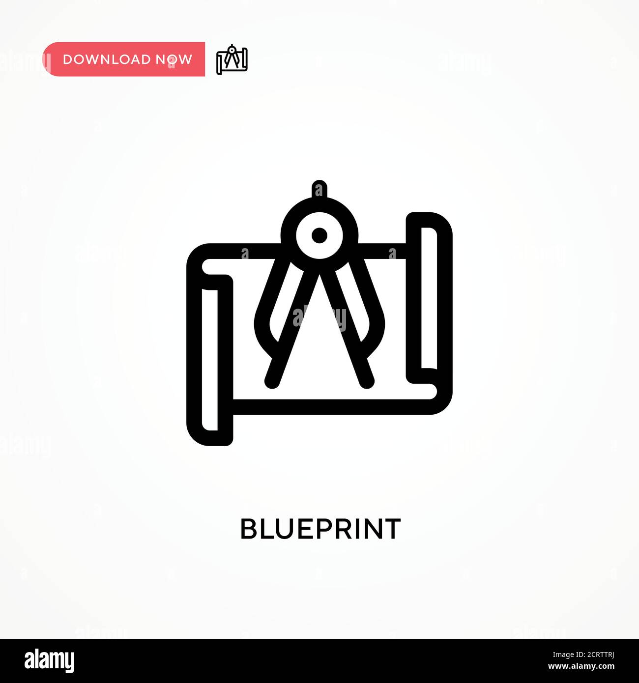 Blueprint Simple vector icon. Modern, simple flat vector illustration ...