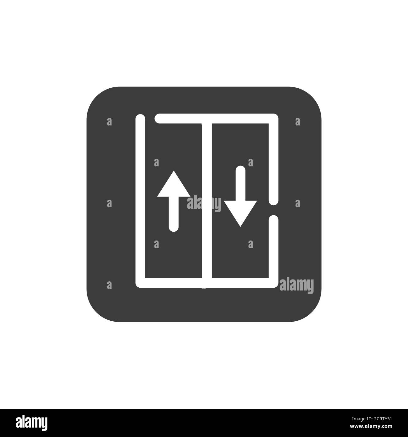 Elevator black glyph icon. Moving staircase which carries people ...