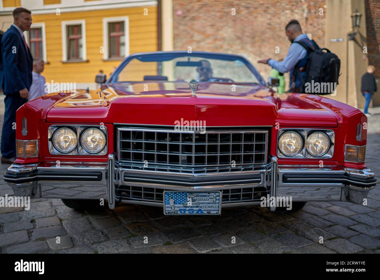 Red Cadillac Eldorado vintage car Stock Photo - Alamy