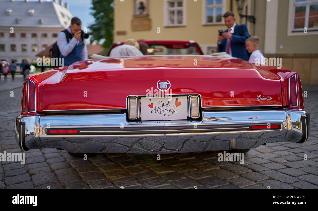 Red Cadillac Eldorado vintage car Stock Photo - Alamy