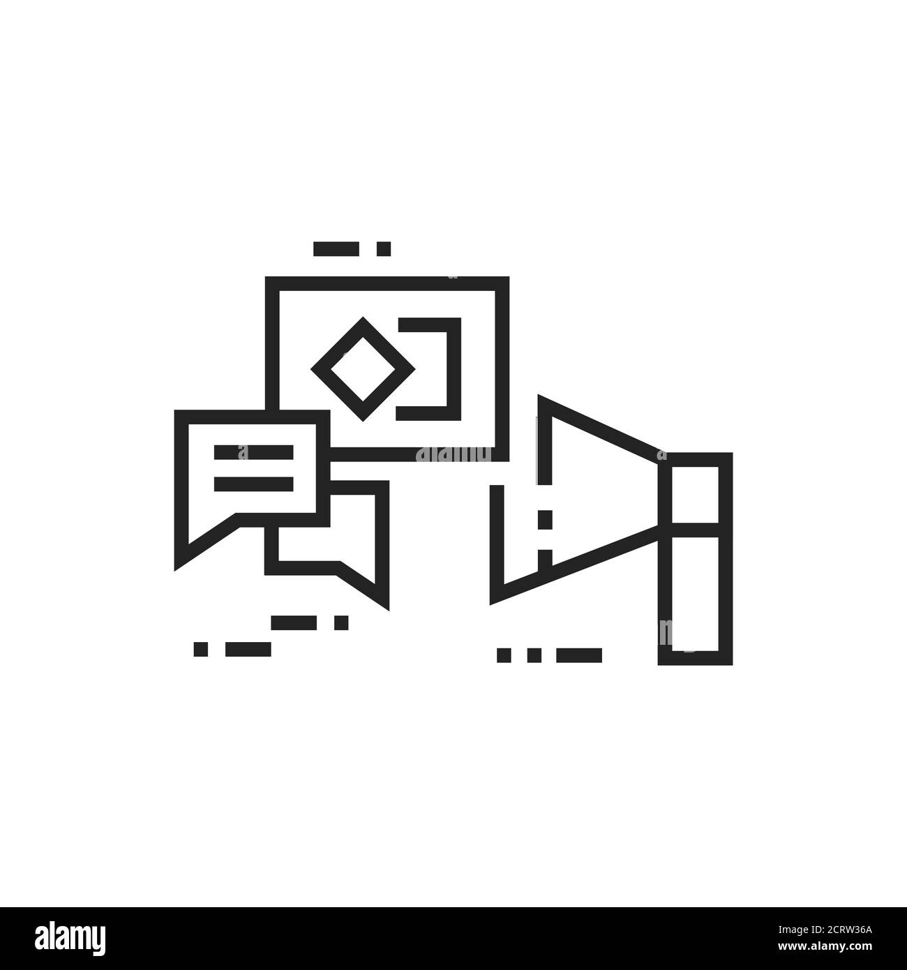 Brand voice black line icon. Promotion and advertising. Pictogram for ...