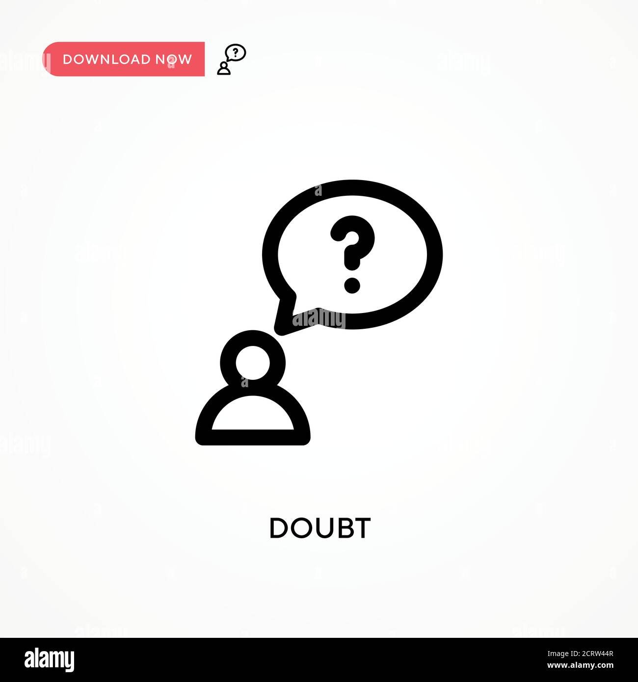 Doubt Simple vector icon. Modern, simple flat vector illustration for ...