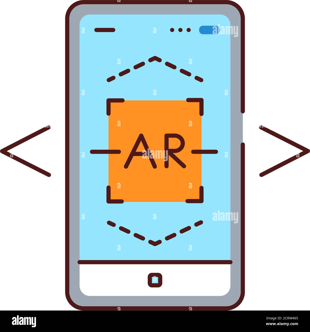AR scanning color line icon. Interactive visualization platform ...