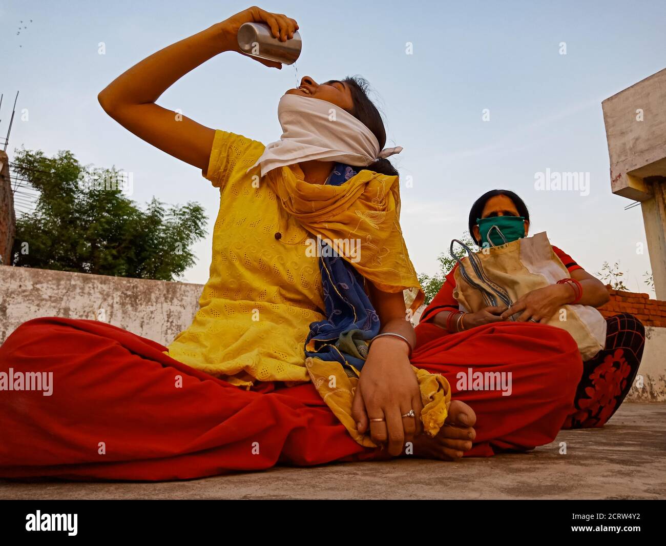 DISTRICT KATNI, INDIA - MAY 21, 2020: An indian village poor girl ...