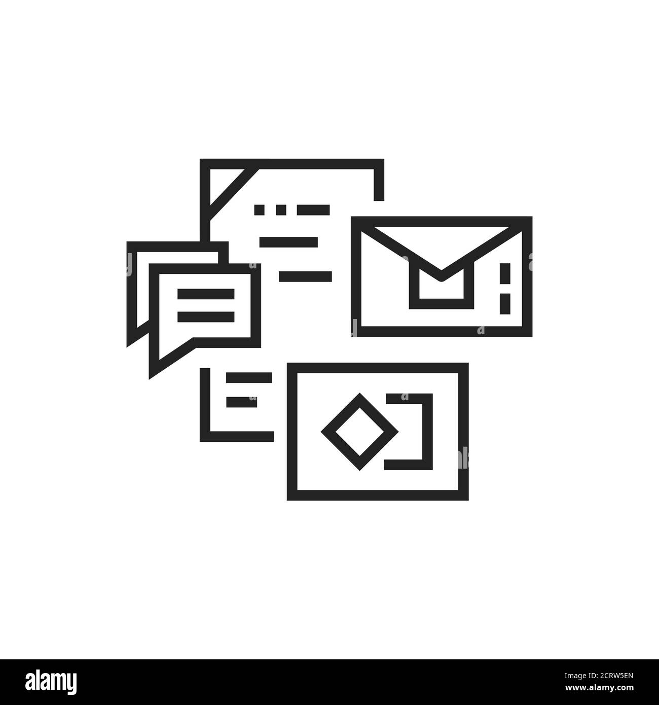 Brand message black line icon. Promotion and advertising. Pictogram for ...