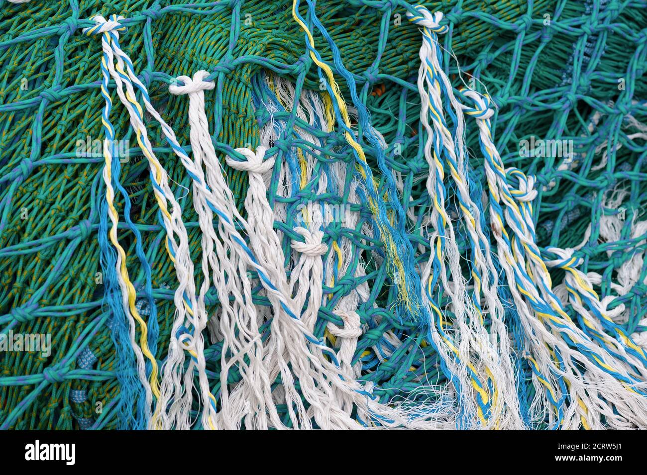 Layers of fishing nets at Dunbar harbour, Scotland Stock Photo - Alamy