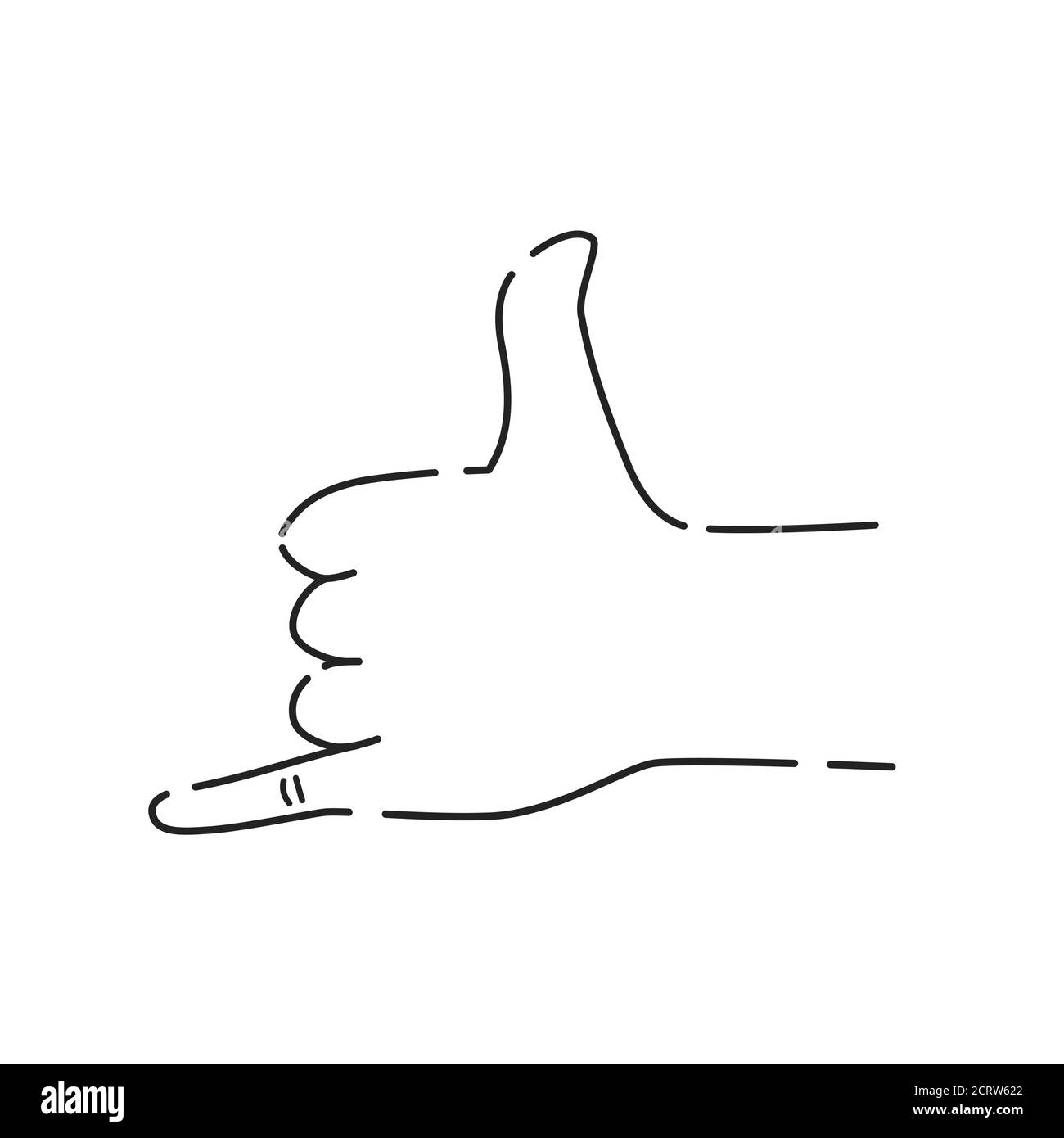 Call me hand gesture black line icon. Shaka brah symbol. Pictogram for ...