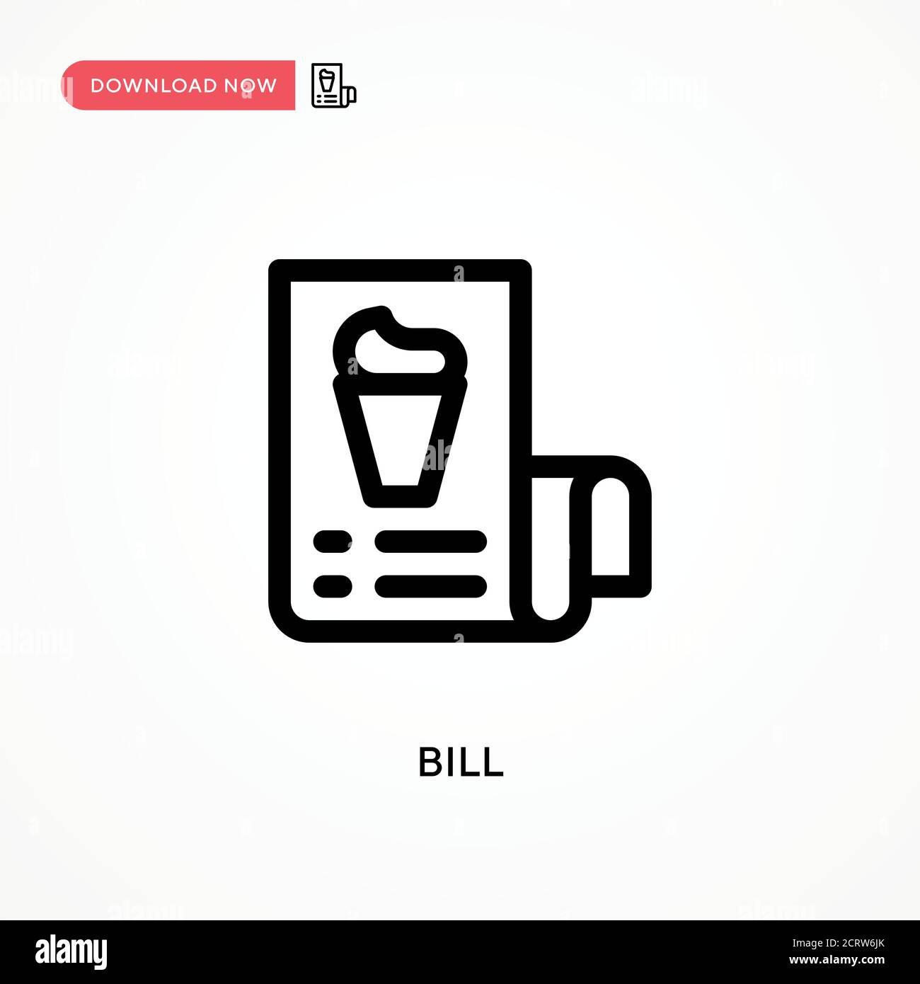 Bill Simple vector icon. Modern, simple flat vector illustration for ...