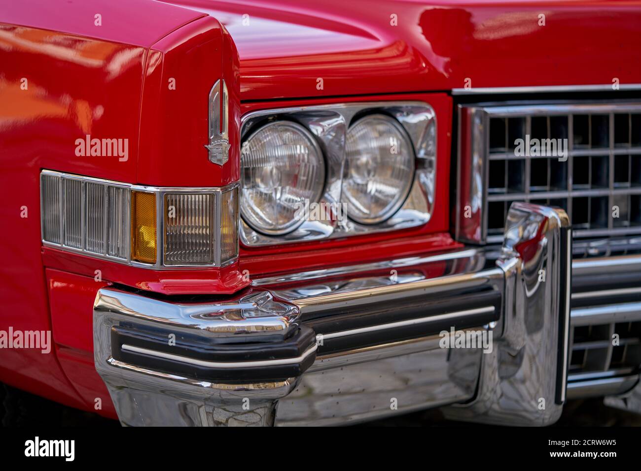 Red Cadillac Eldorado vintage car Stock Photo - Alamy
