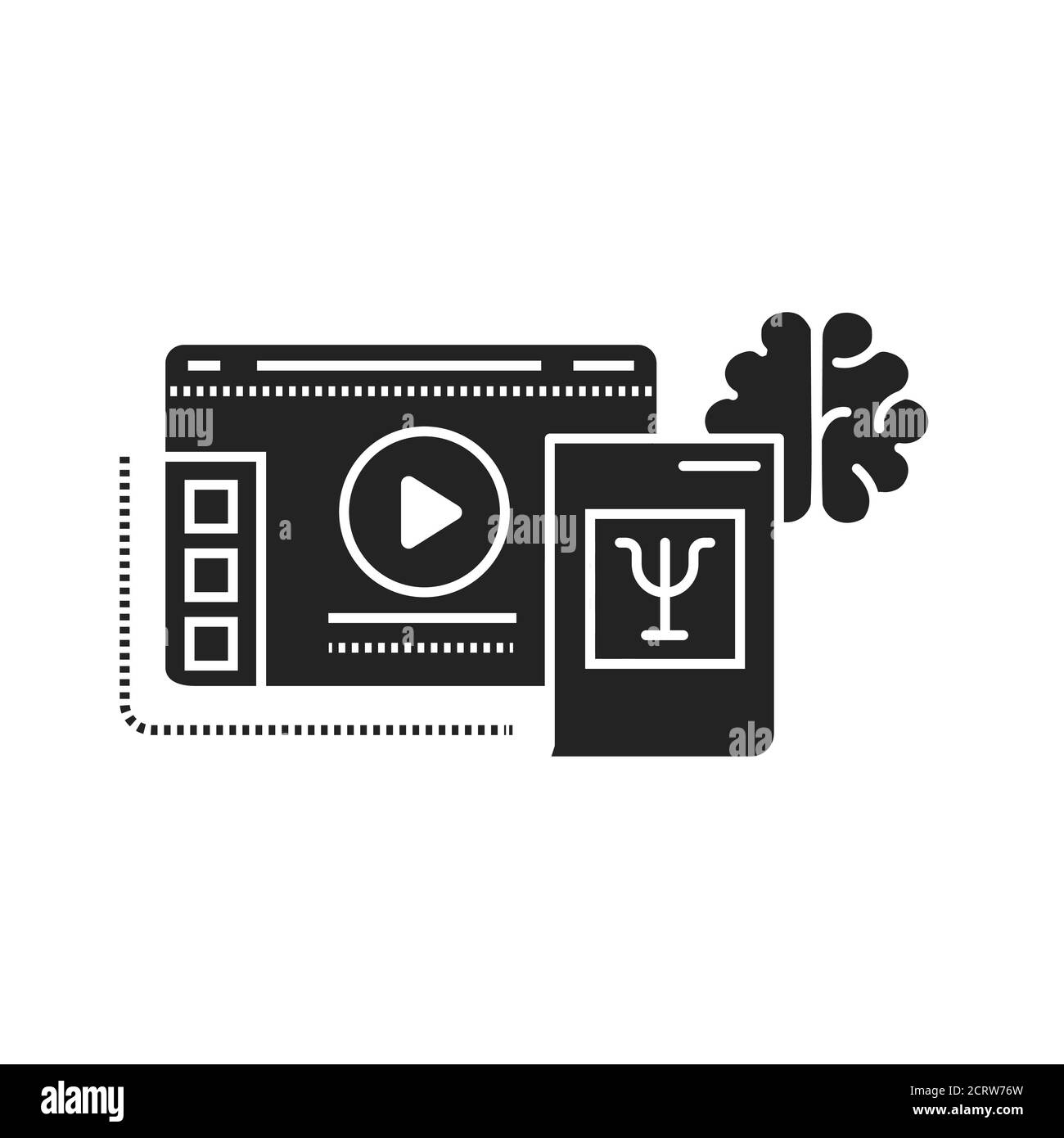 Psychology blog black glyph icon. Online psychologist help sign ...