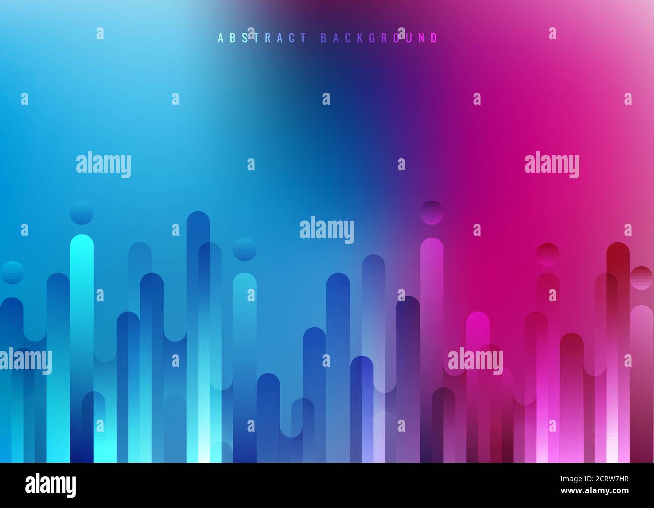 Abstract rounded lines shapes overlapping on vibrant background. Vector ...