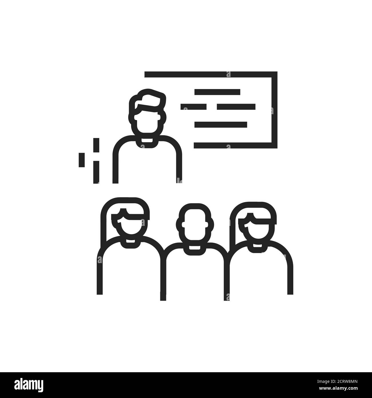 Workshop black line icon. Tutor, educator, teacher. Group training ...