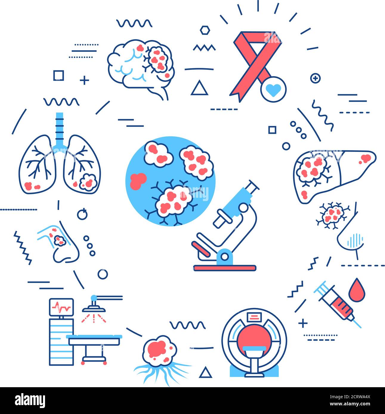 Cancer web banner. Oncology medical diagnostic. Malignant neoplasms ...