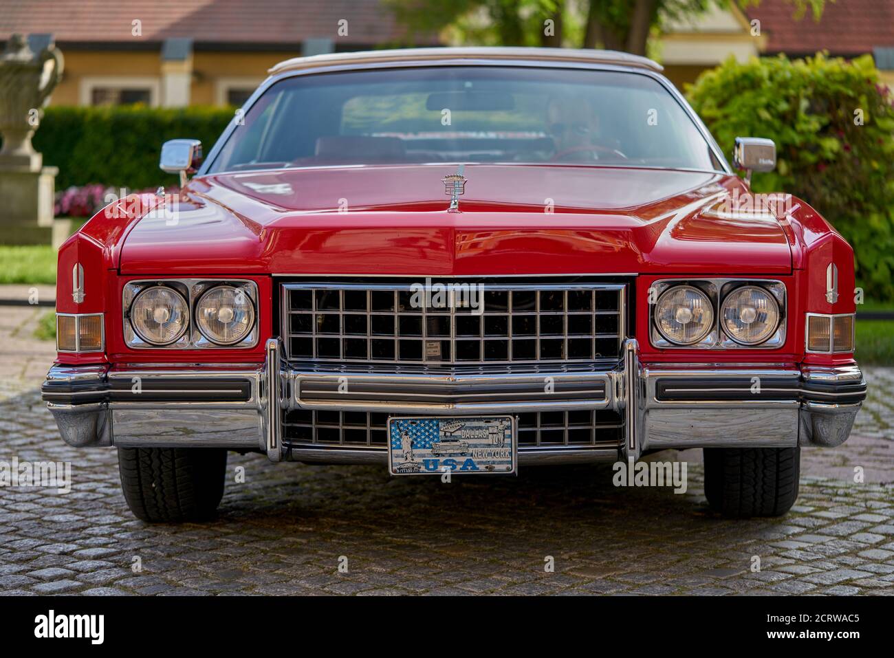 Red Cadillac Eldorado vintage car Stock Photo - Alamy