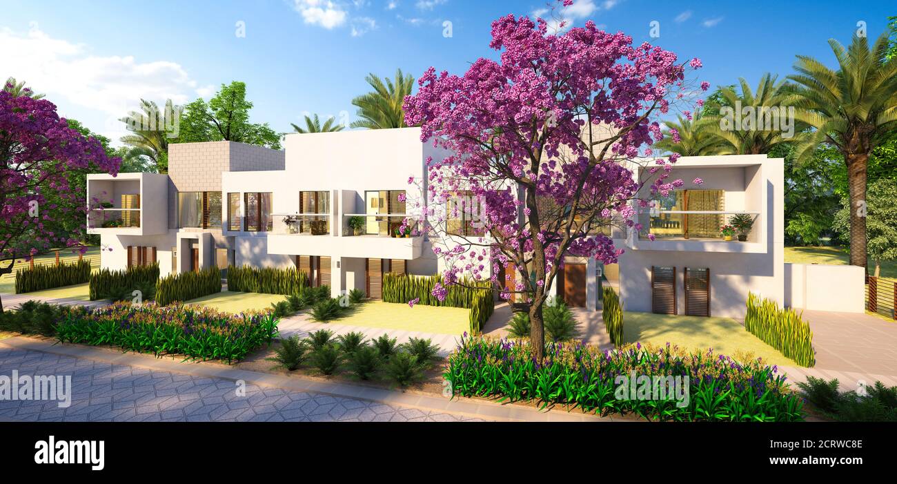 3d render of building exterior, outdoor view Stock Photo - Alamy