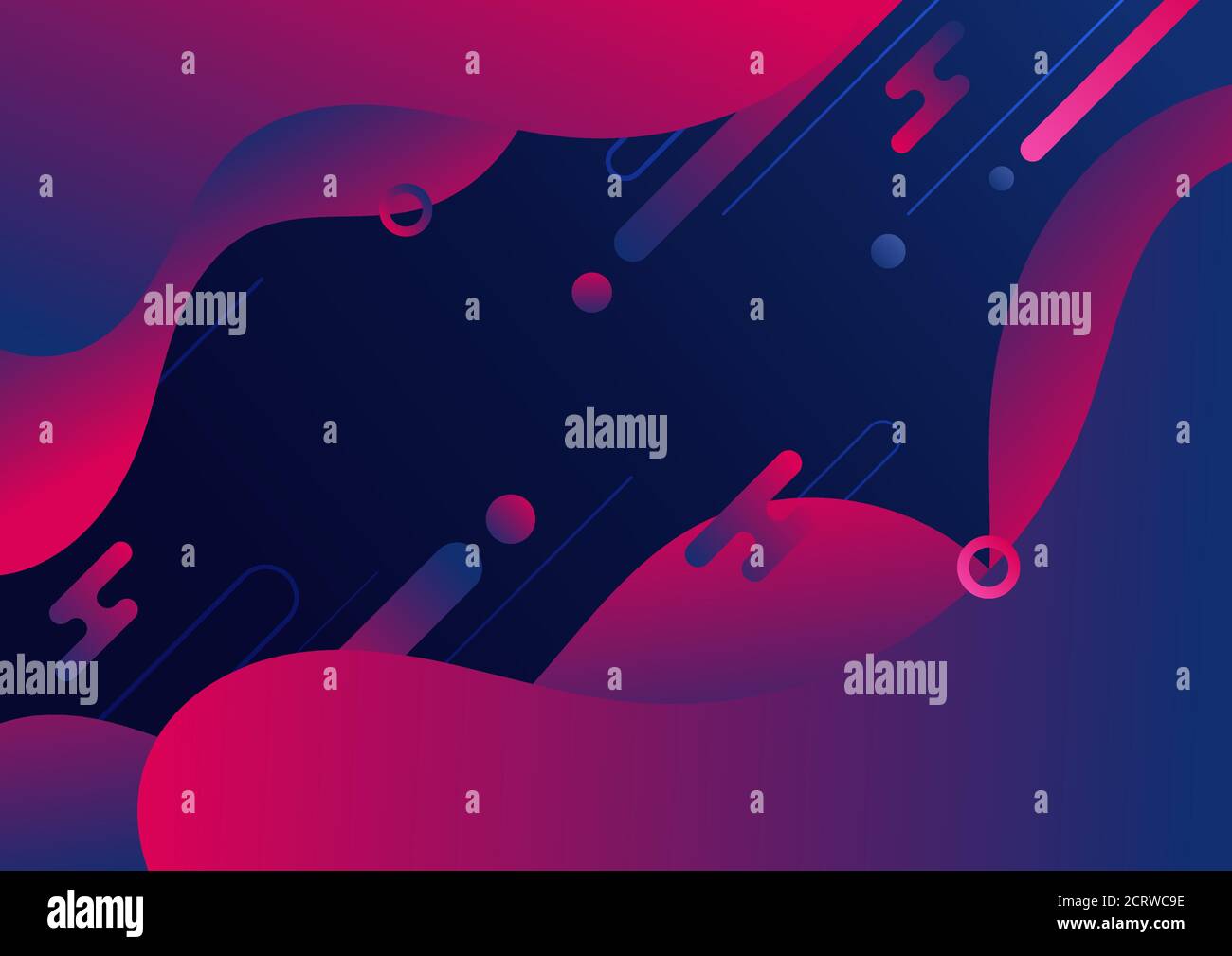 Abstract modern blue and pink fluid gradient wave shape with geometric ...