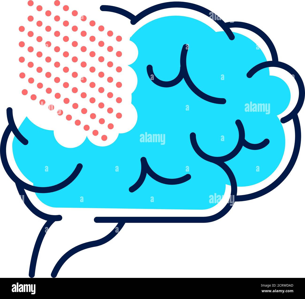 Brain disease alzheimer s line color icon. Human organ concept. Memory ...