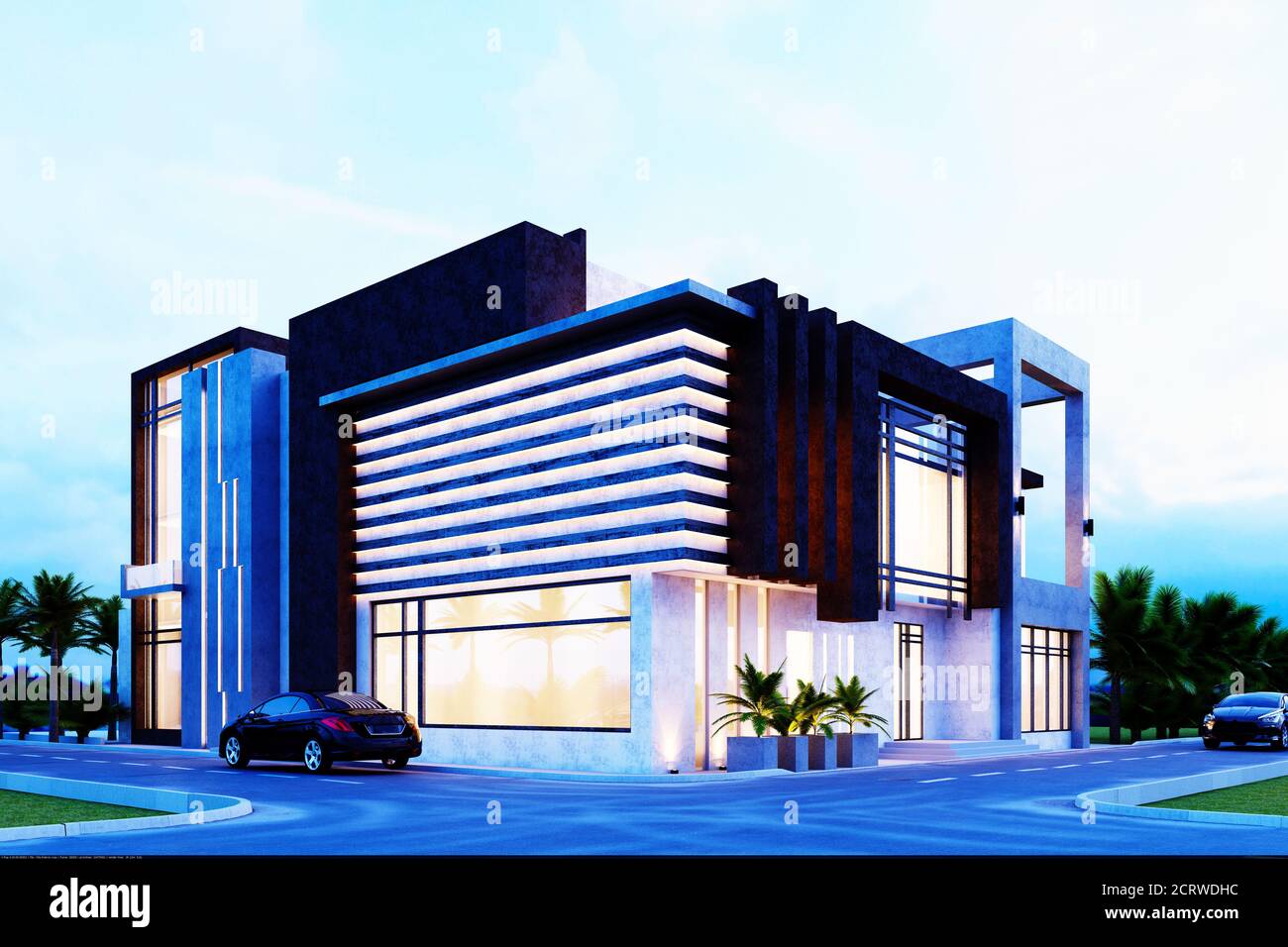 3d render of building exterior, outdoor view Stock Photo - Alamy