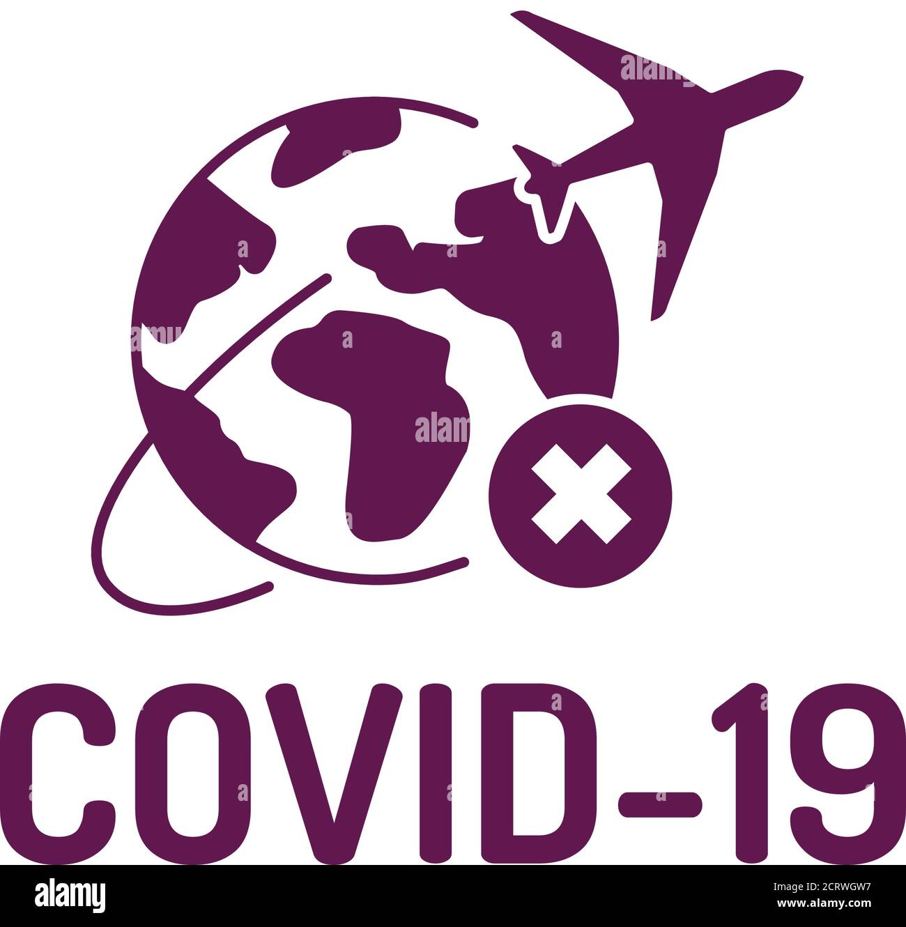 Travel ban glyph icon . Prevention stop travelling to risk places ...