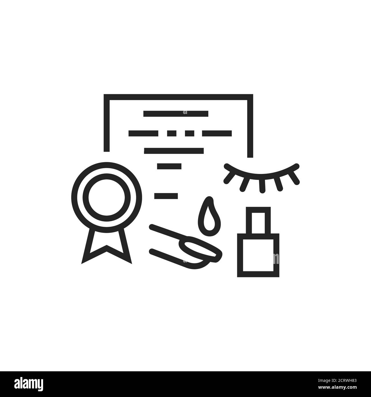 Beauty industry courses black line icon. Educational nail service ...
