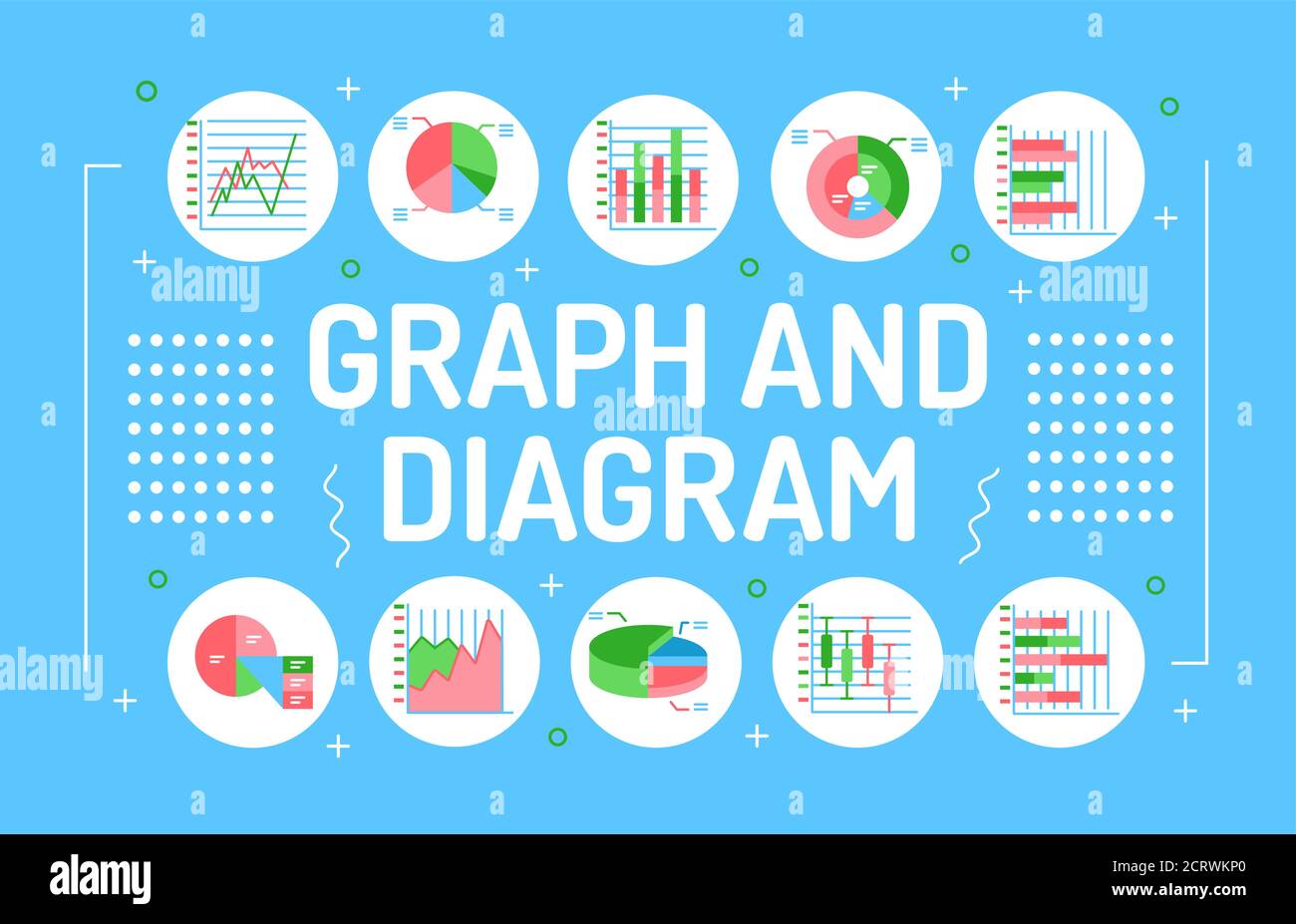 Graph and diagram word lettering typography. Visual comparison of data ...