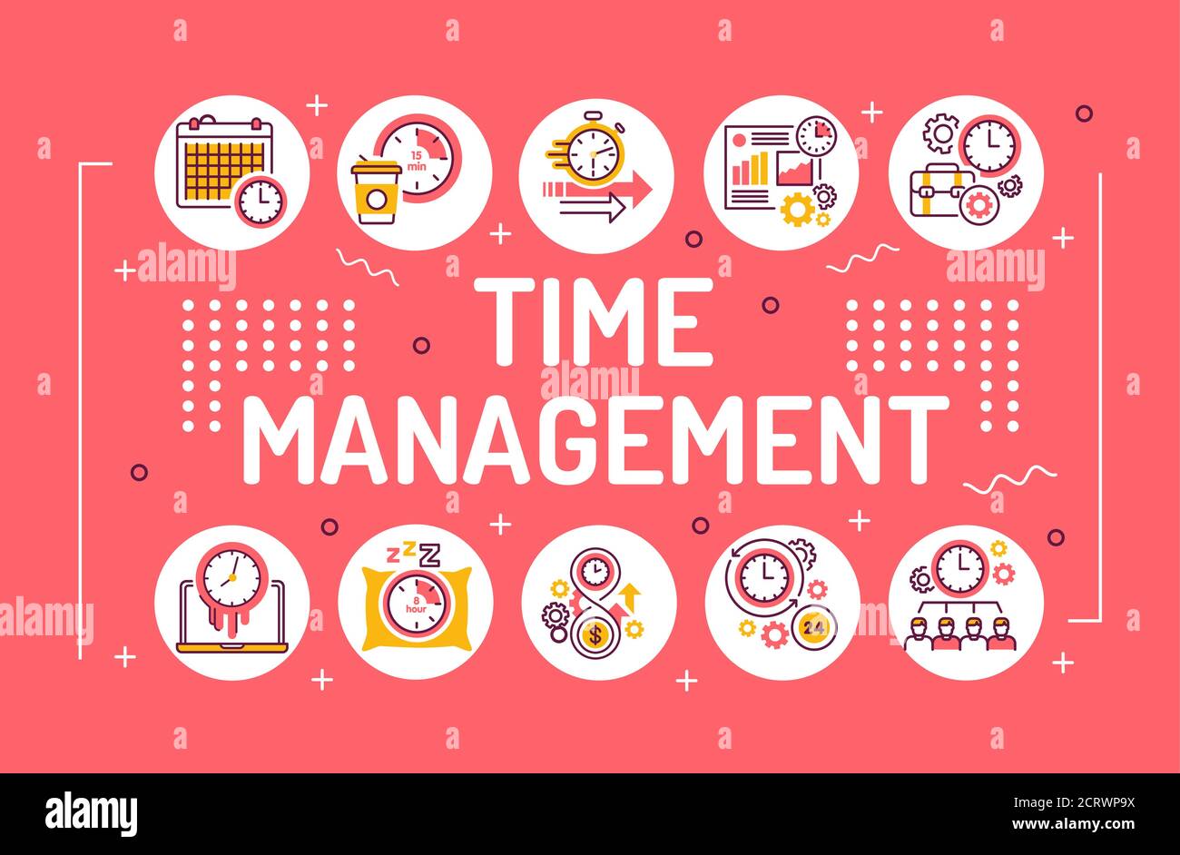 Time management word lettering typography. Planning and control of ...