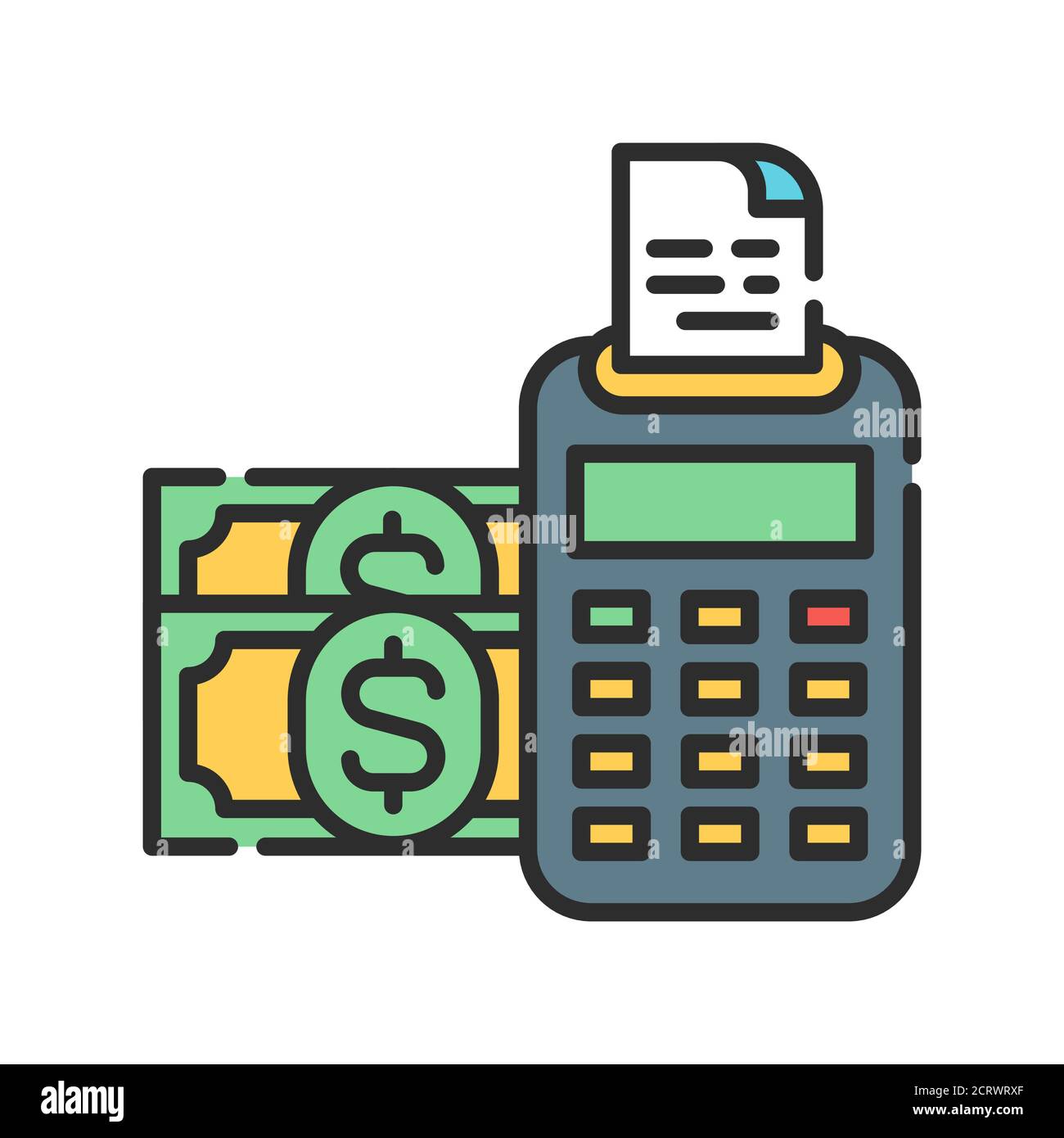 Report and financial statements color line icon. Bookkeeping and ...