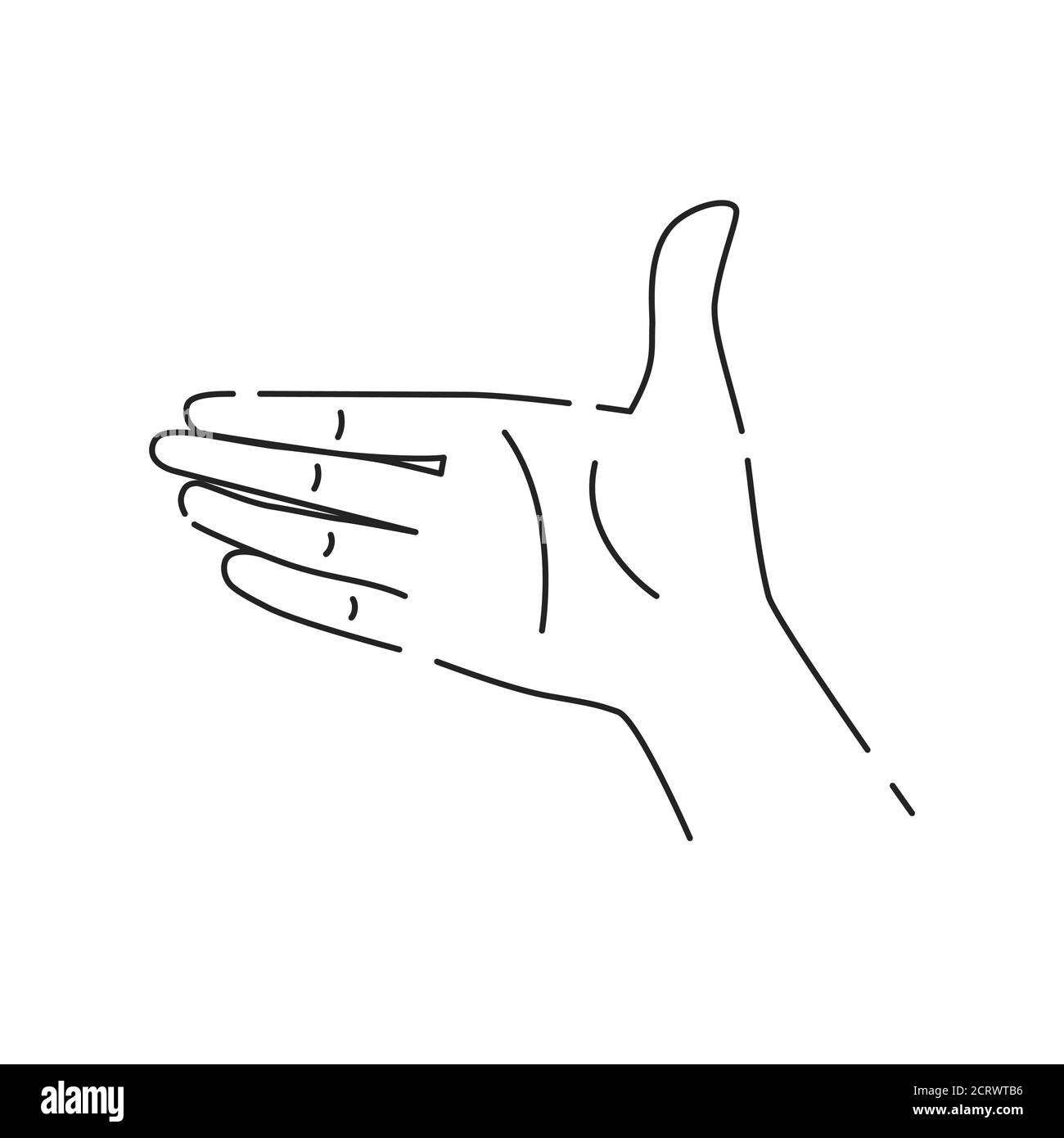 Hand gesture shake hand black line icon. Partnership, symbol. Pictogram ...