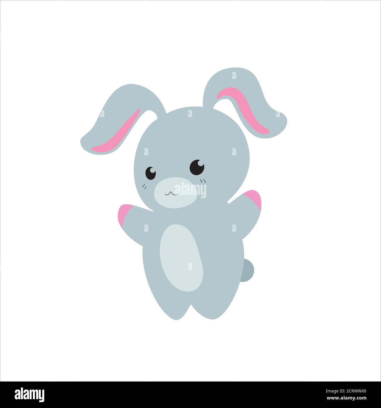 Cute vector Rabbit, Bunny on an isolated white background. A kawaii ...