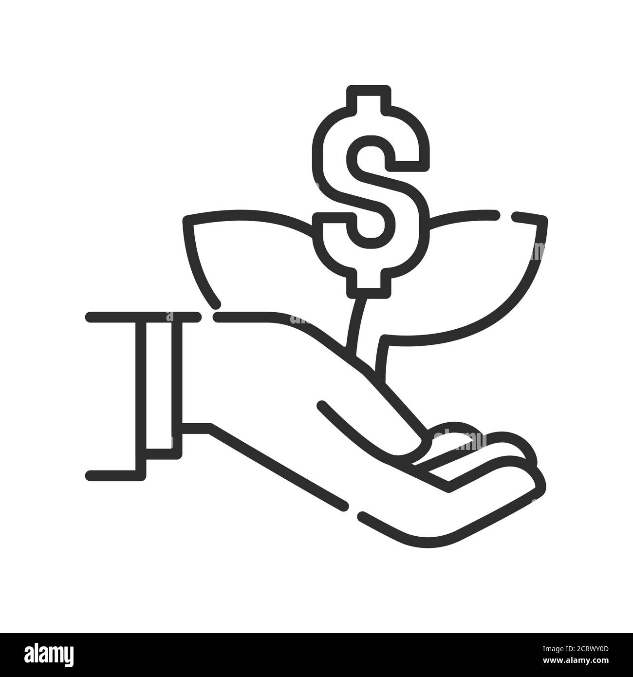 Investment black line icon. Income increase. Progress marketing ...