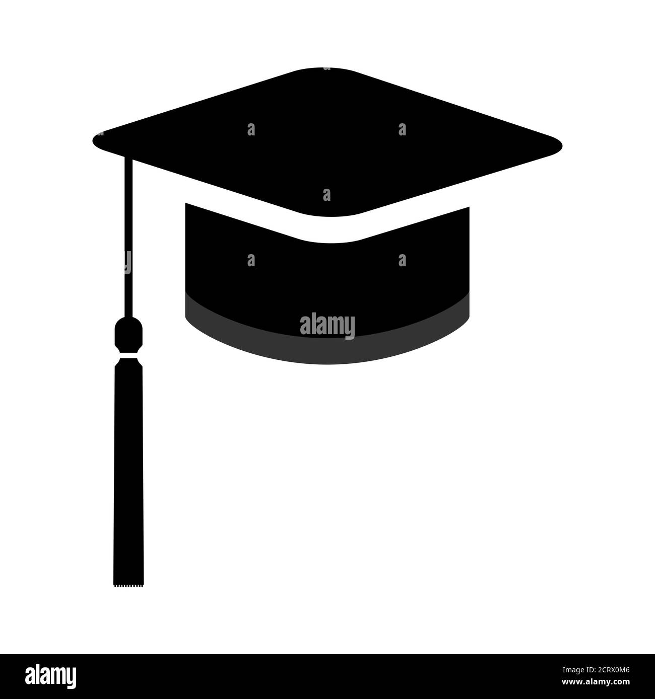 Cap, hat symbol isolated on white background. Graduate education ...