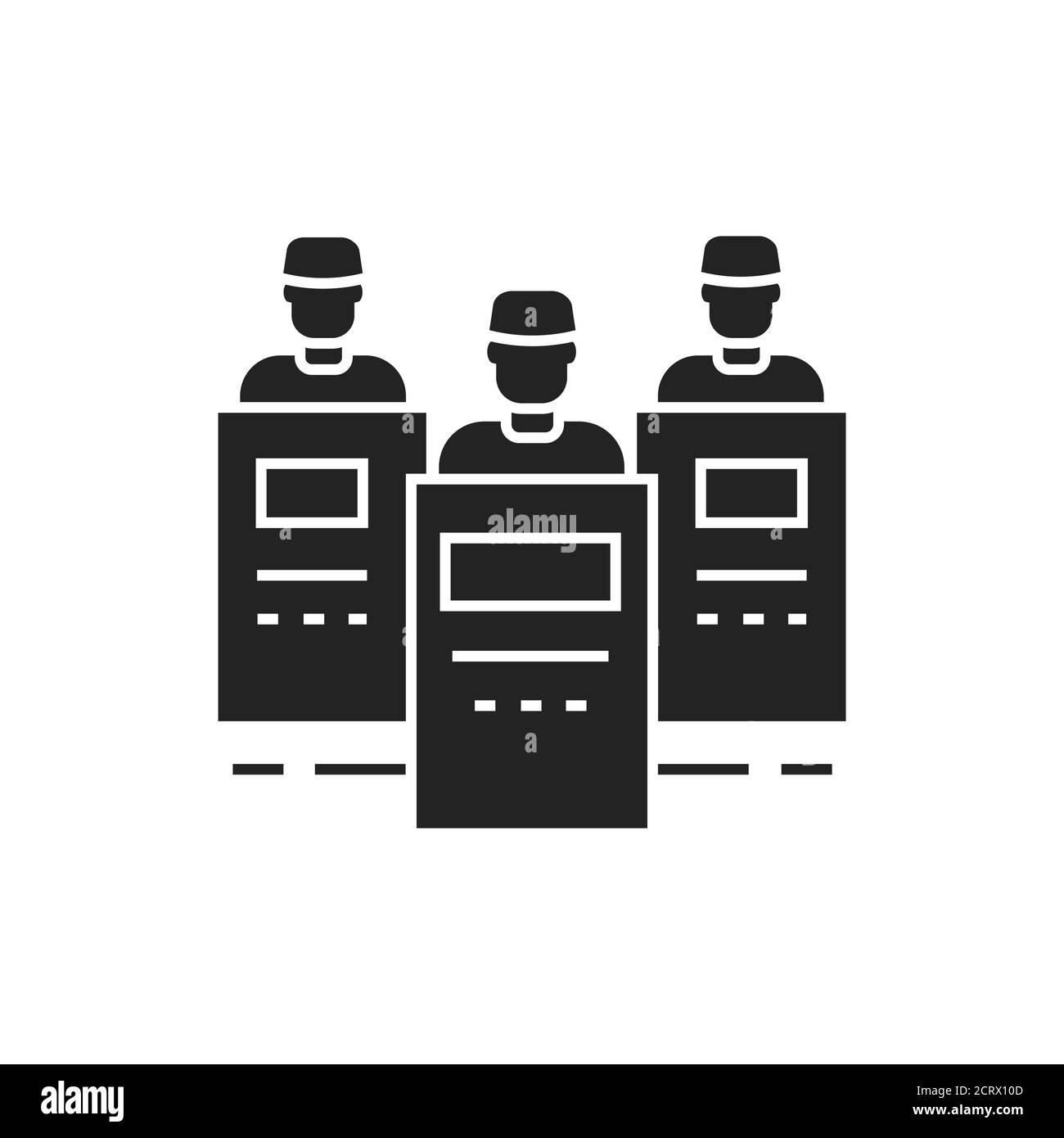 Riot police black glyph icon. Crowd control. Law enforcement. Pictogram ...