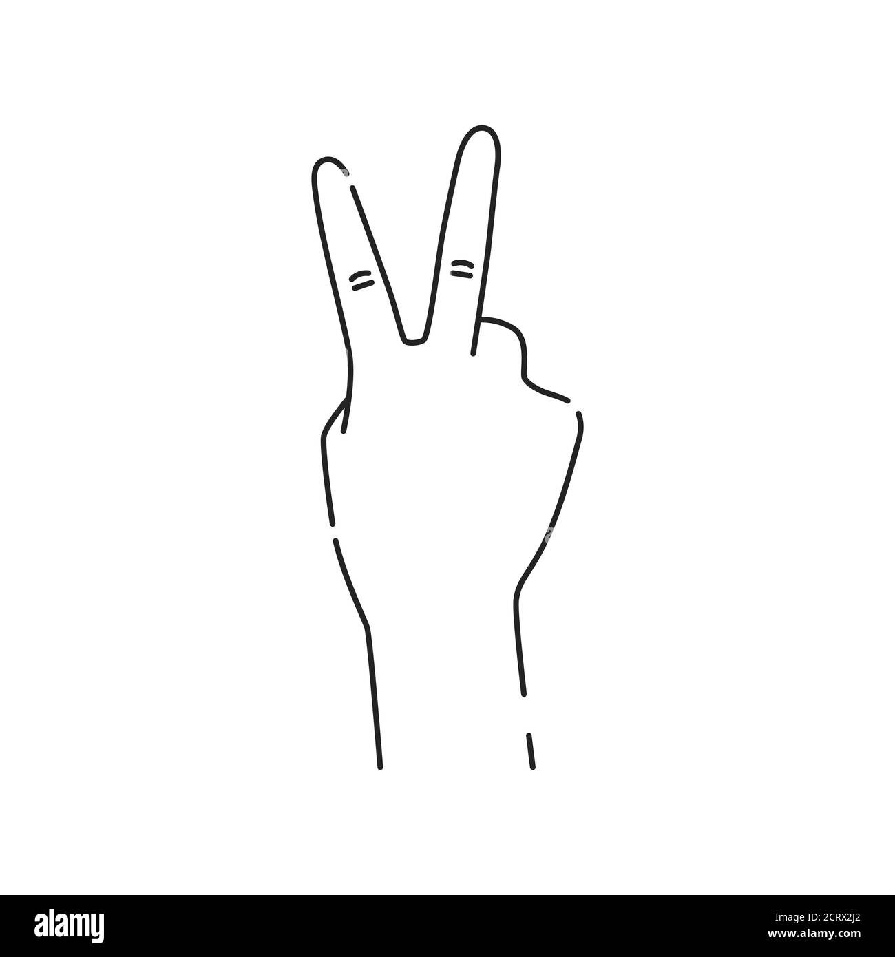 Peace Sign Fingers Drawing