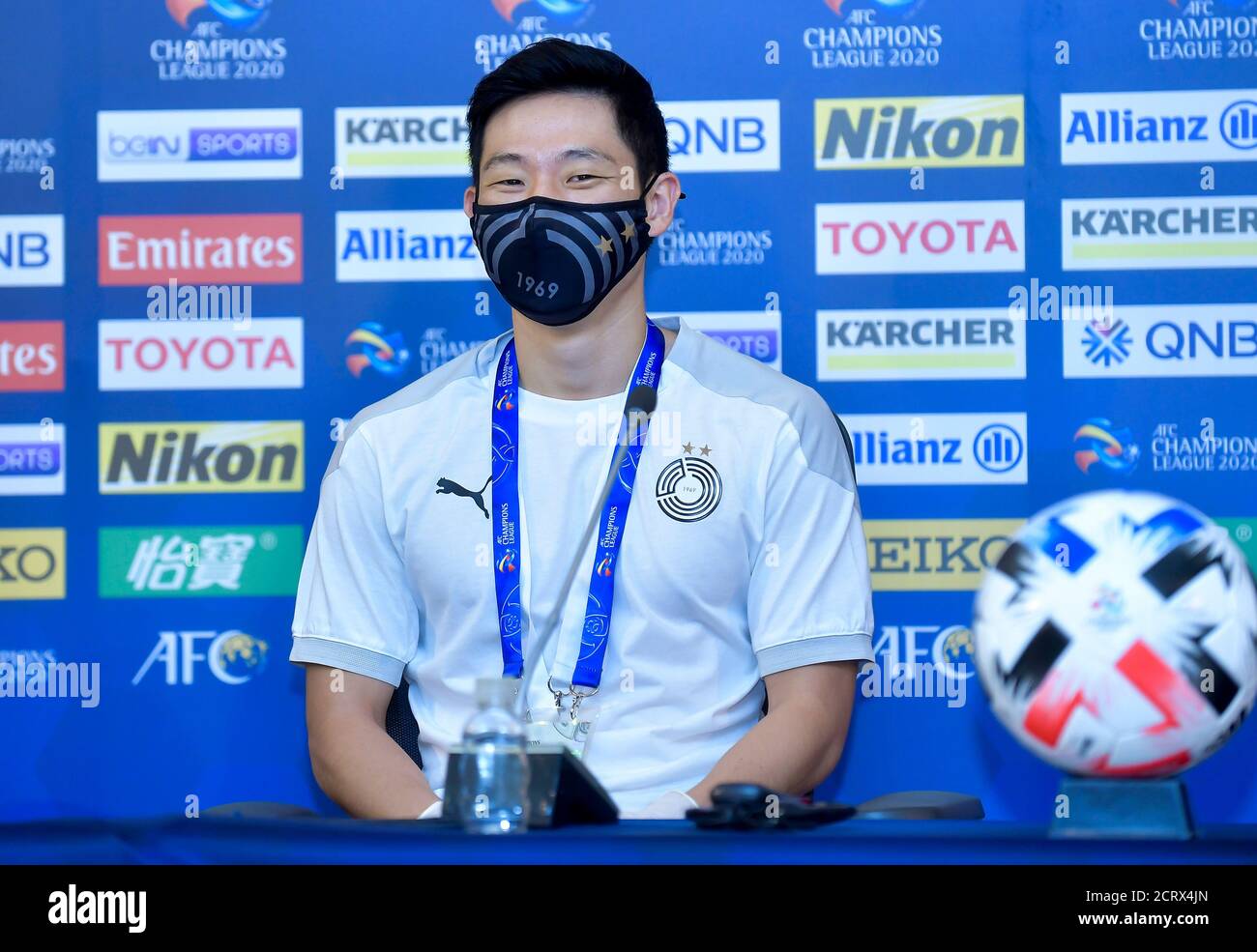 Doha, Qatar. 20th Sep, 2020. Player Nam Tae-hee of Al Sadd attends a ...