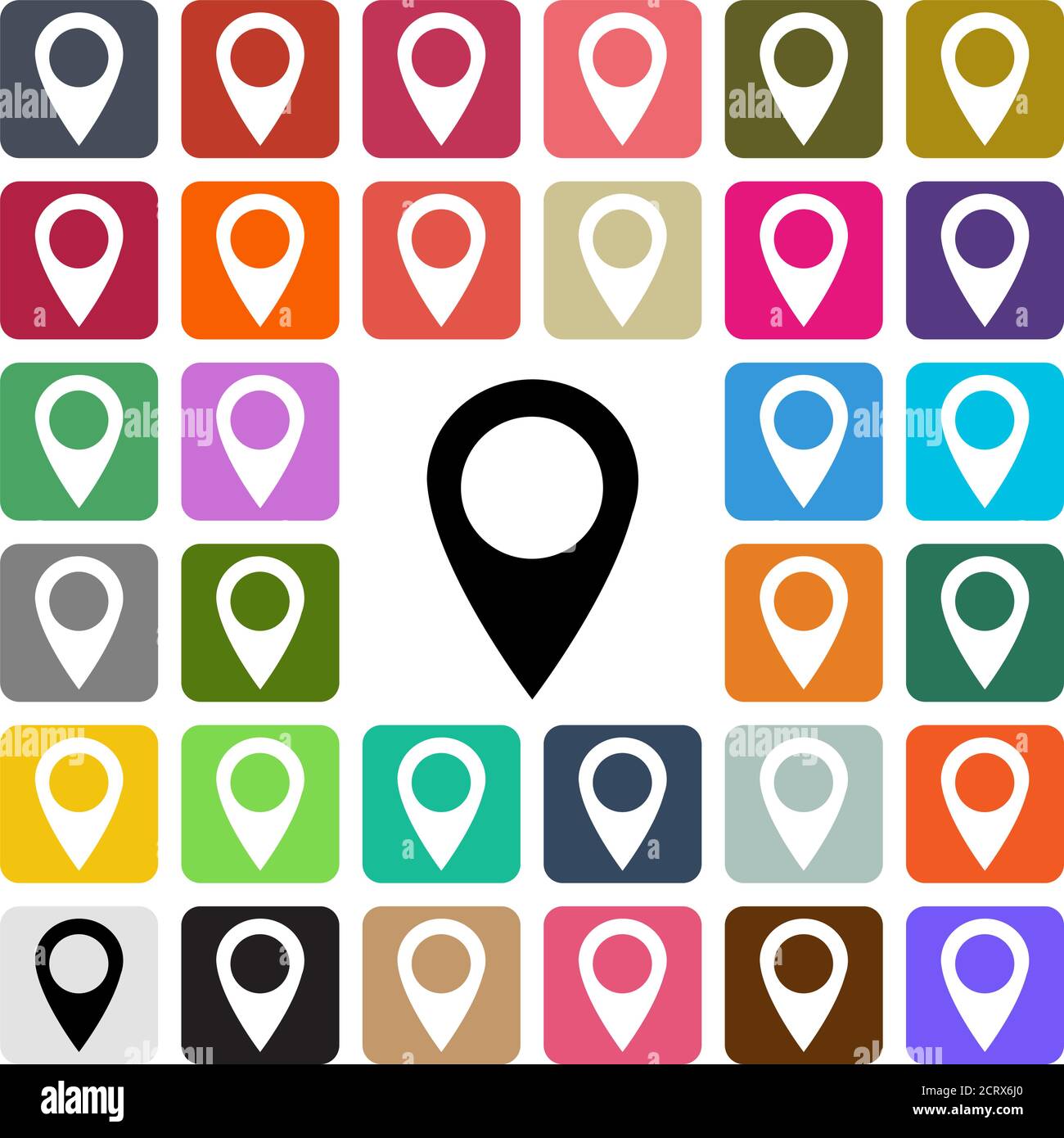 Vector modern GPS location Map pointer icon flat design icon set in button Stock Vector Image ...
