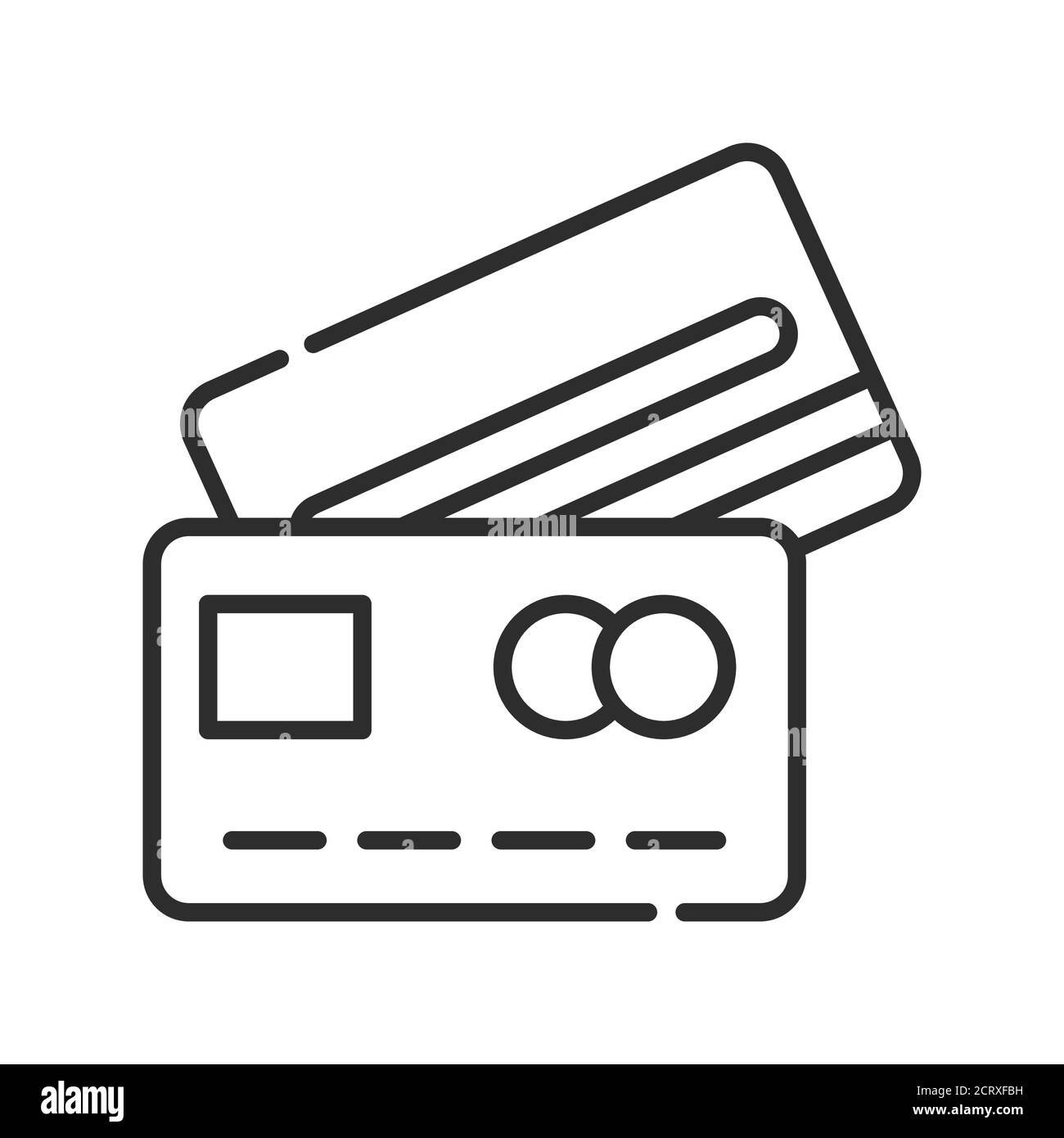 Bank payment cards black line icon. Cash bank account. Pictogram for ...