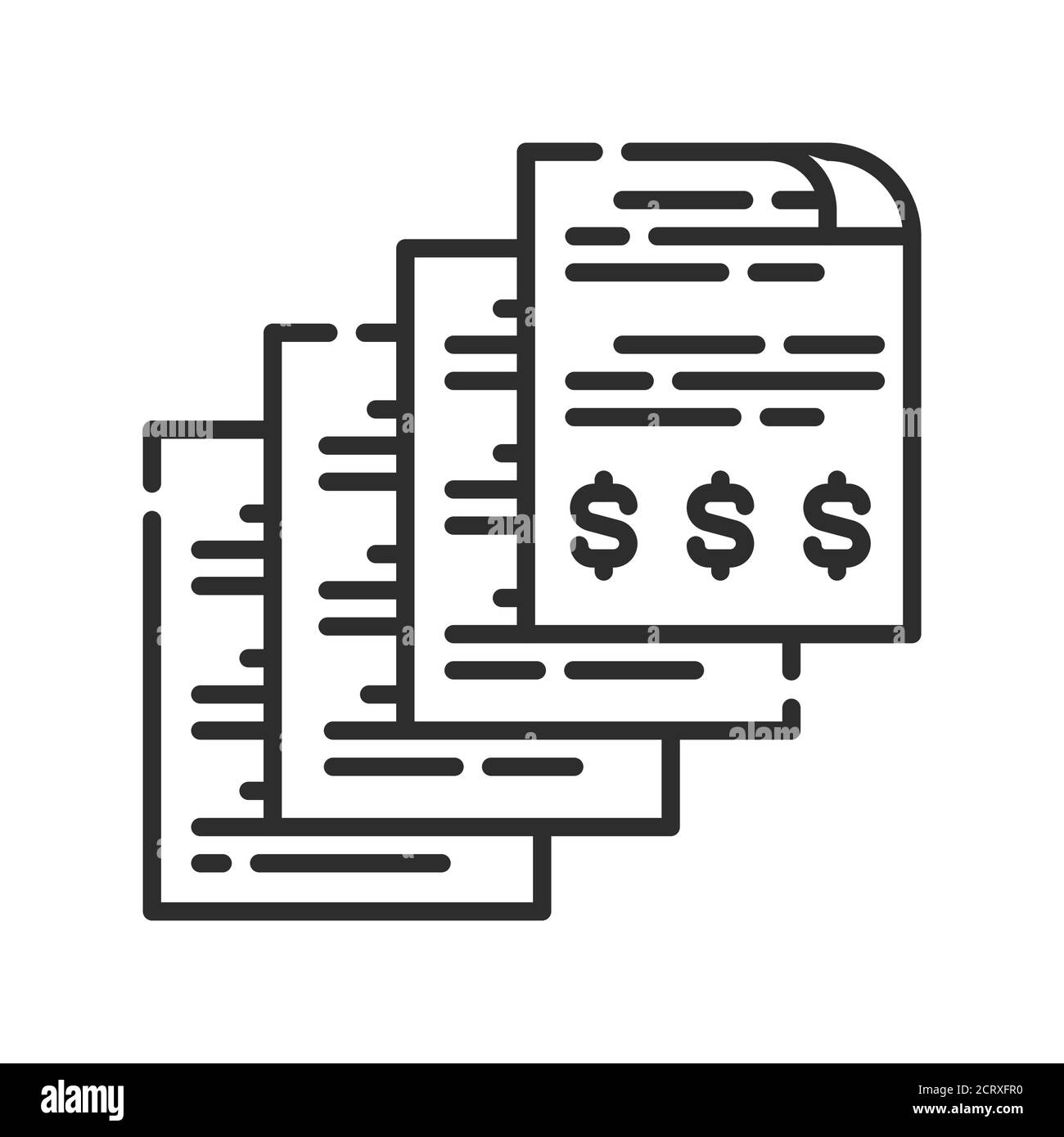 Report and financial statements black line icon. Bookkeeping and ...