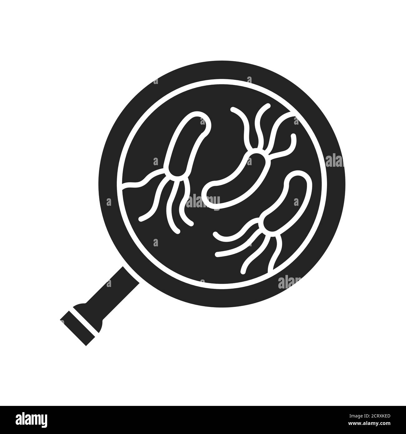 Parasite analysis black line icon. Medical examination concept ...