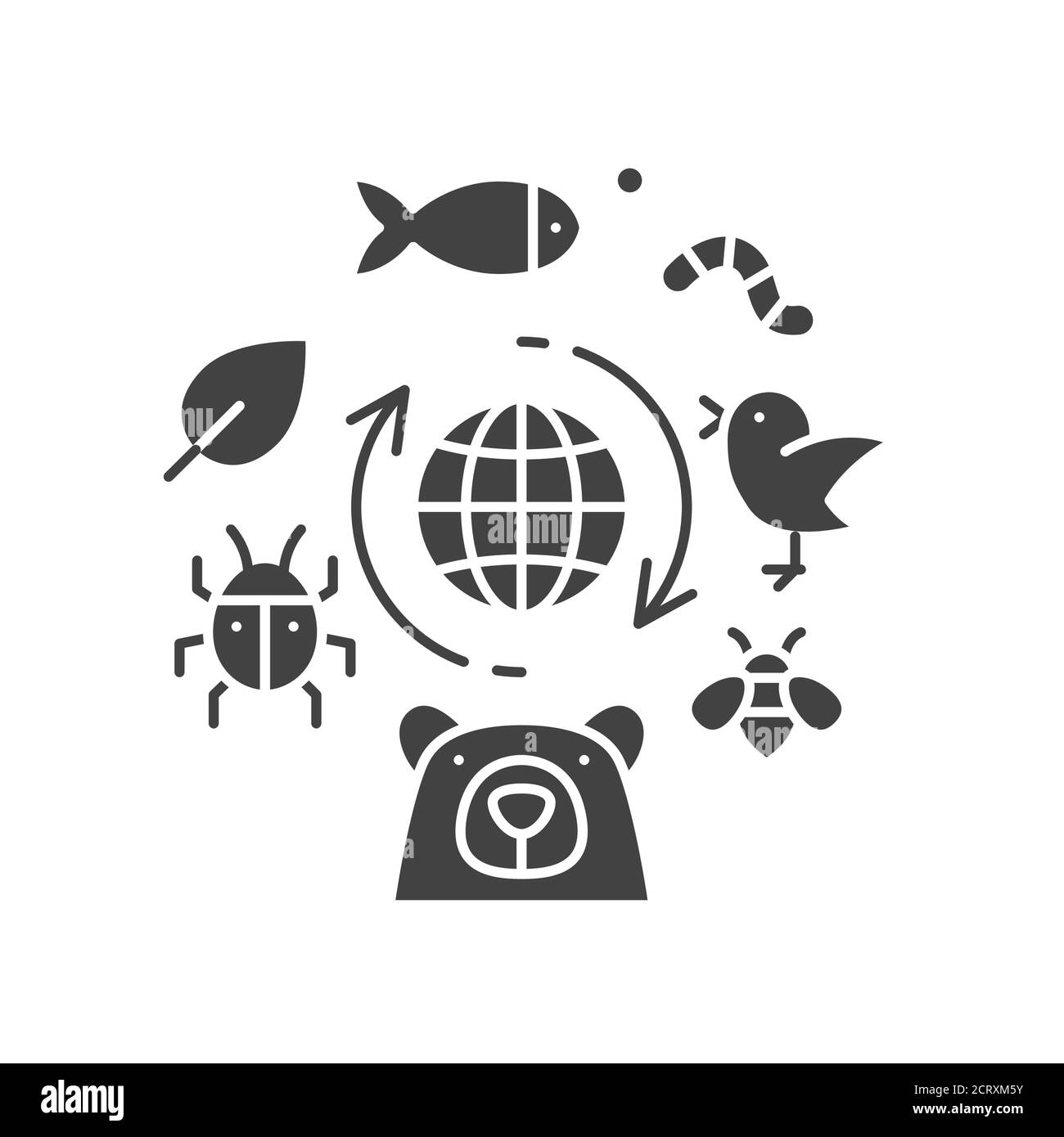 Biodiversity Black Glyph Icon Environmental Protection Sign For Web Page App Ui Ux Gui