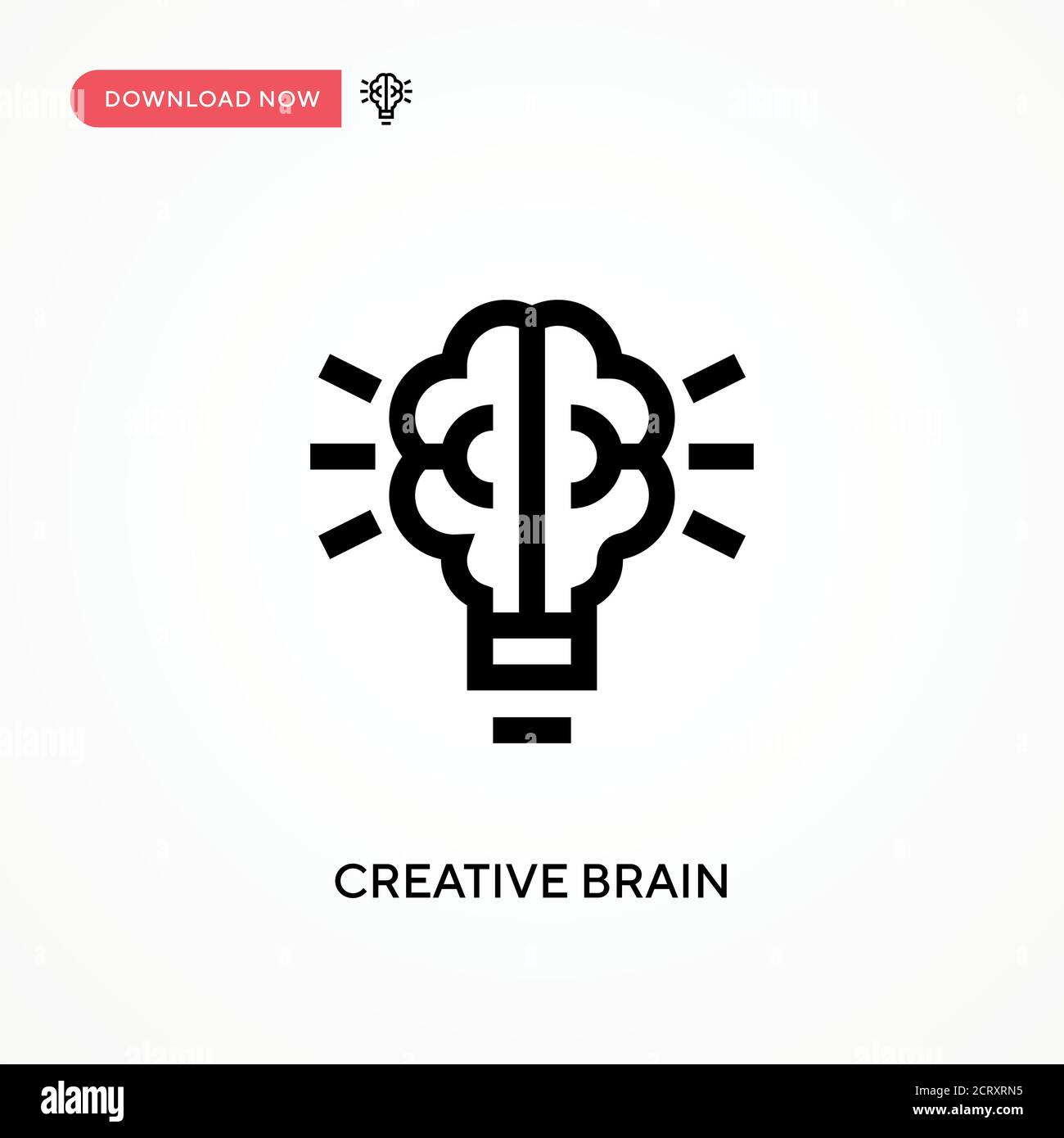 Creative brain Simple vector icon. Modern, simple flat vector ...